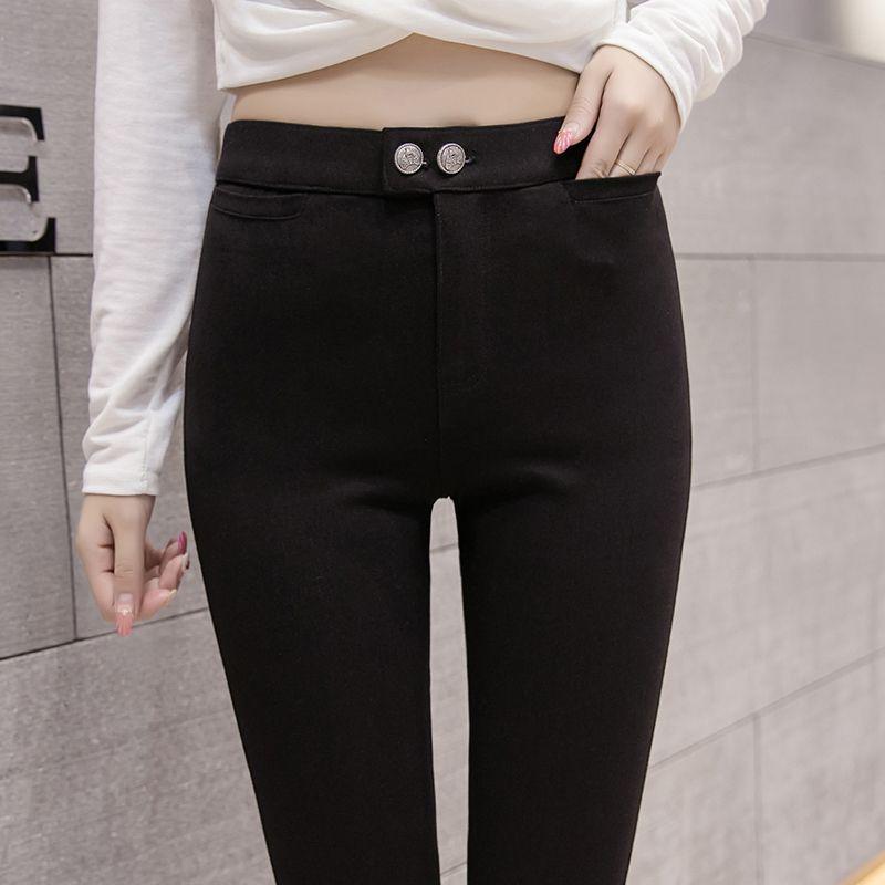 Legging Hitam Pinggang Tinggi, untuk Wanita, Sesuai untuk Musim ...