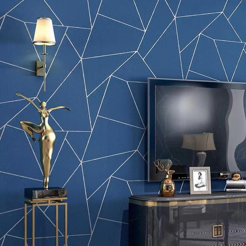 WALLPAPER DINDING MOTIF GEOMETRIC DASAR NAVY 10M X 45CCM - Shop | Tokopedia