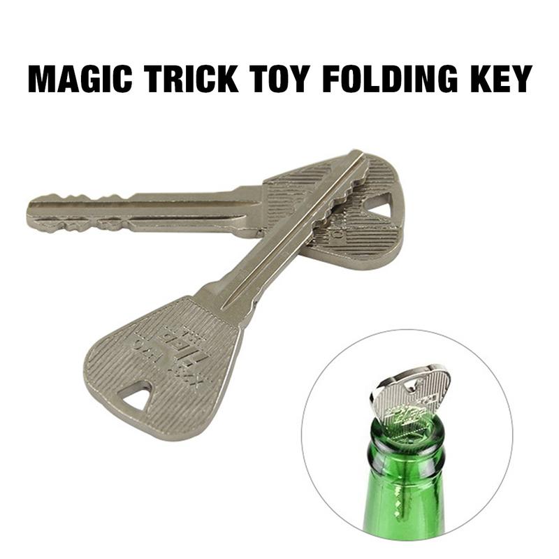 2Pcs Magic Trick Toy Folding Key Thru Bottle Or Ring Penetration ...