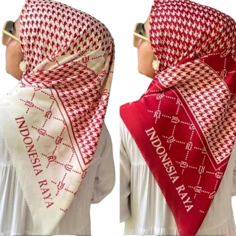 KERUDUNG KEMERDEKAAN MERAH PUTIH Muslim Square Jilbab Empat Segi - Shop ...