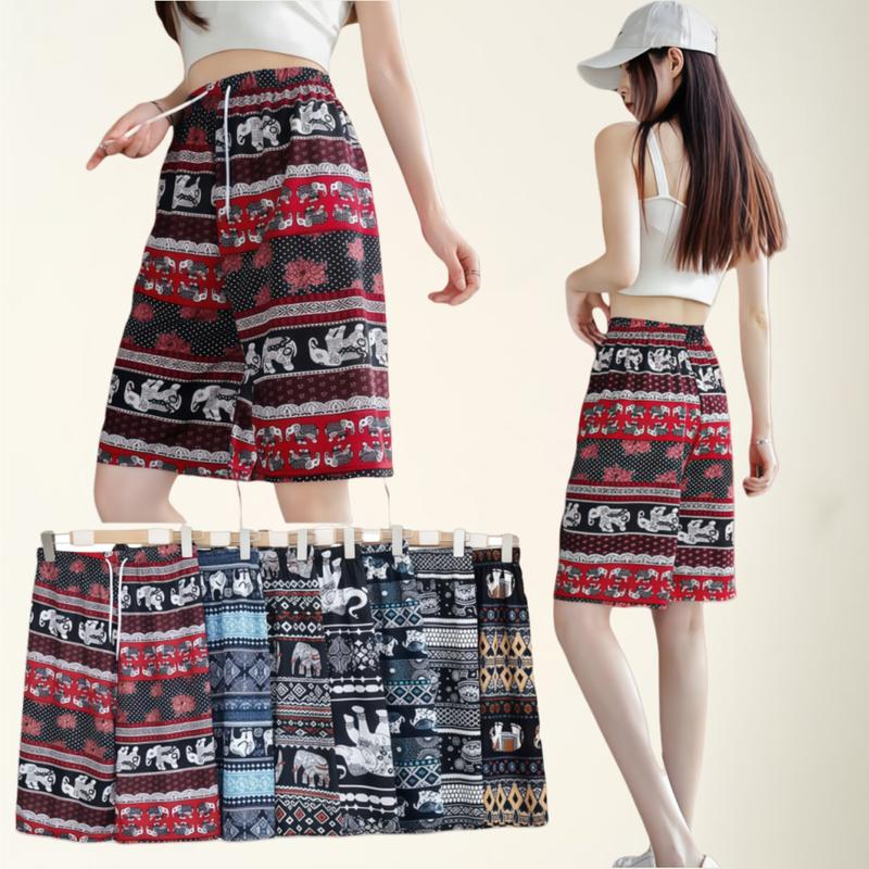 Seluar Pendek Fesyen Wanita, Nipis dan Bernafas, Rekaan Gajah, Pinggang ...