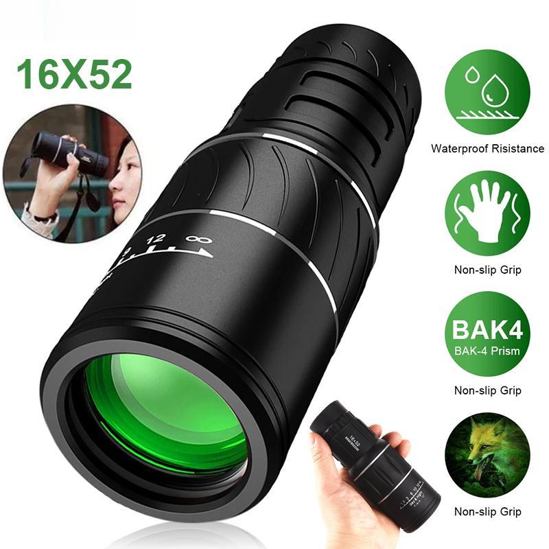 16X52 Monocular Telescope, HD Scope 98 / 8000M Plastic Binoculars ...