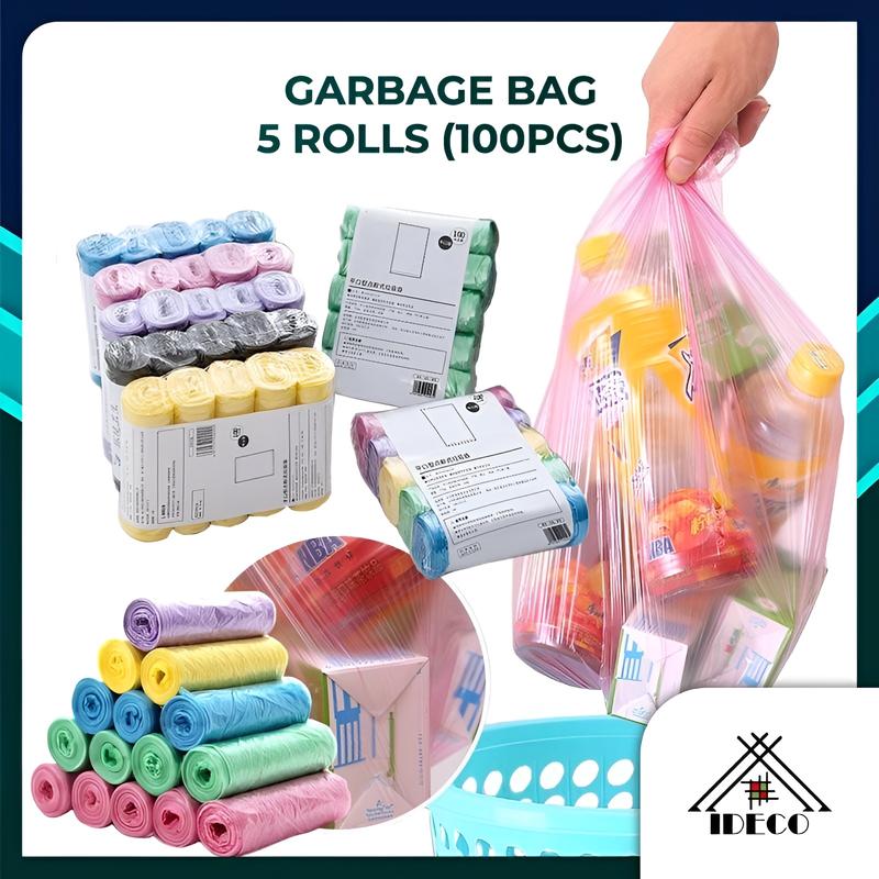 iDECO 5 Rolls (+/-15PCS PER ROLL) Garbage Dustbin Rubbish Plastic ...