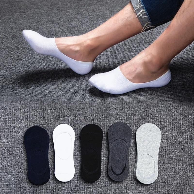 5 Pairs/lot Invisible Socks for Men Ankle Short No Show Low Cotton ...