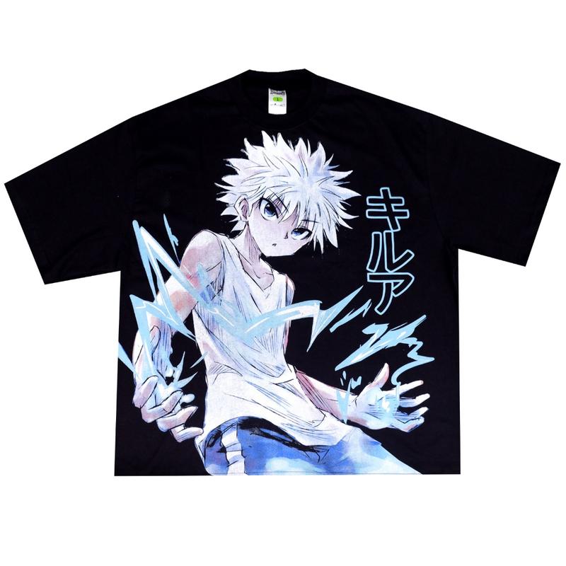 KILLUA ZOLDYCK HUNTER X HUNTER ANIME MANGA BLACK KAOS OVERSIZE - Shop ...