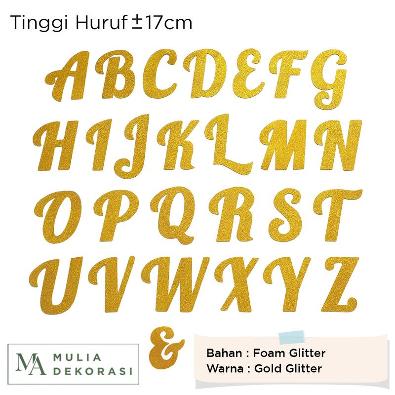 Tulisan Inisial Per Huruf Dekorasi Foam Glitter - Shop | Tokopedia