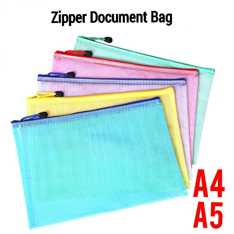 A4&A5 Size Gridding Waterproof Zip Bag Zip File Document Bag - TikTok ...