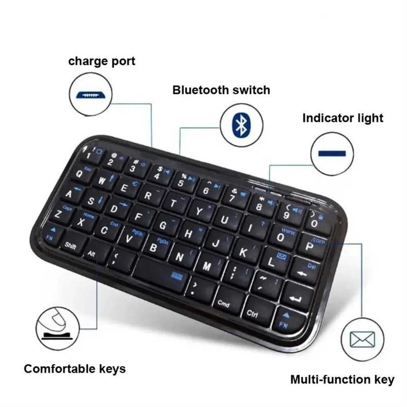 XZT Keyboard Mini Wireless Bluetooth Tablet Smartphone Rechargeable ...