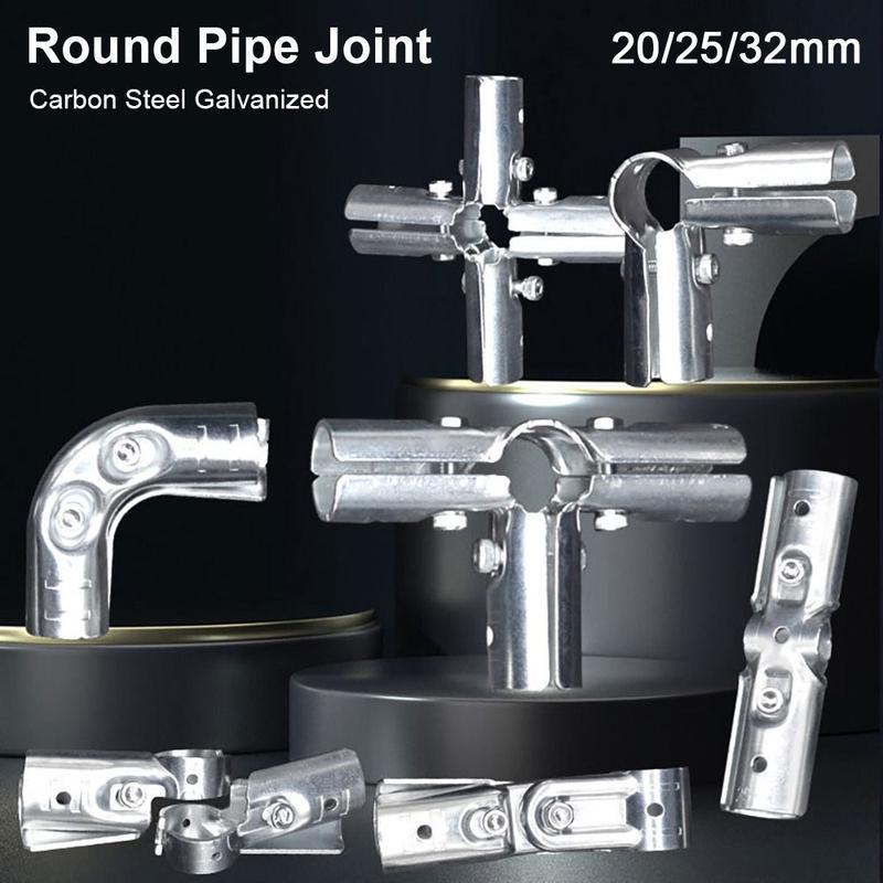 1Pcs Durable Carbon Steel Galvanized Pipe Joint Round 20/25/32mm ...
