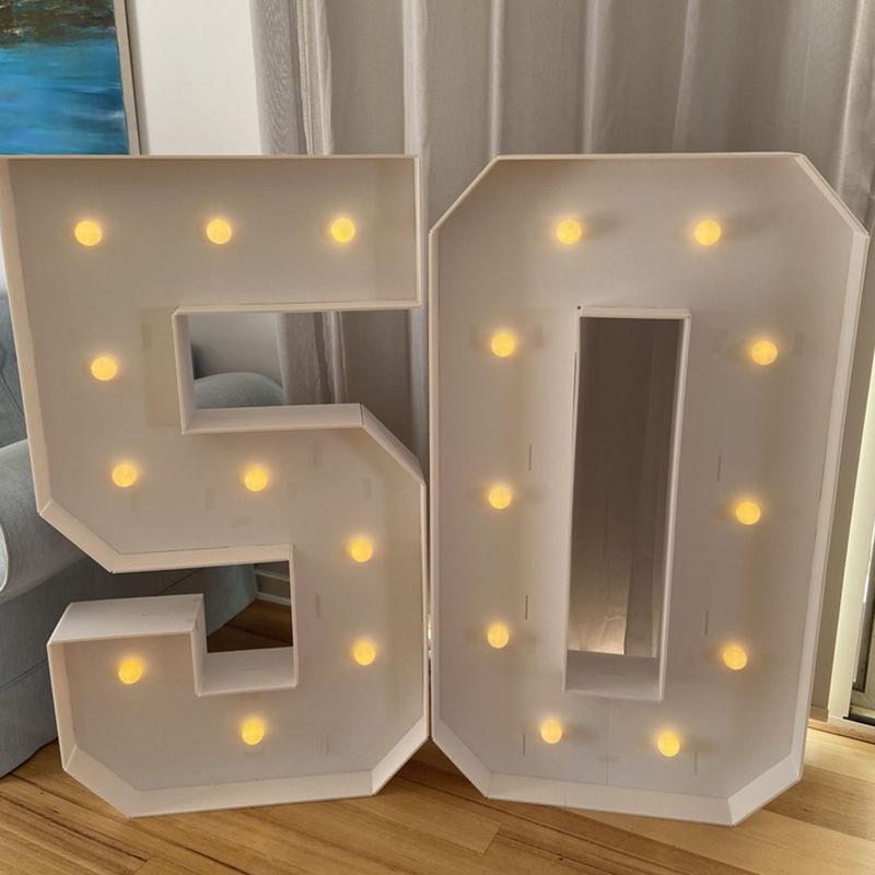 Marquee Numbers 4 Feet Tall Large Birthday Decorations 4FT Light Up ...
