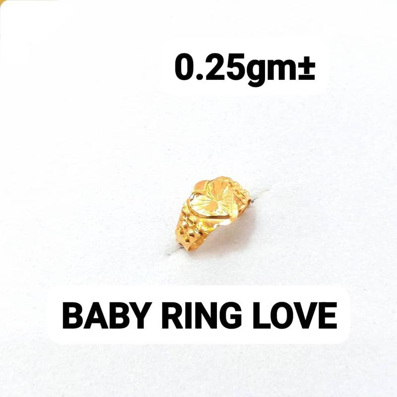 Wing Sing 916 Gold Baby Ring Adjustable / Cincin Baby Laras Emas ...