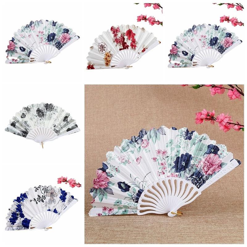 Creative Chinese Style Hand Held Flower Fan Handmade Flower Pattern ...