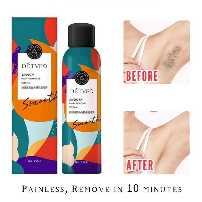 DETVFO Natural Hair Removal Cream Extra Smooth painless hair - TikTok ...