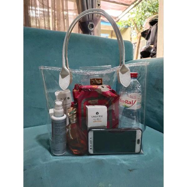 tas mika pvc transparan (ani)bening premium totebag tas wanita - Shop ...