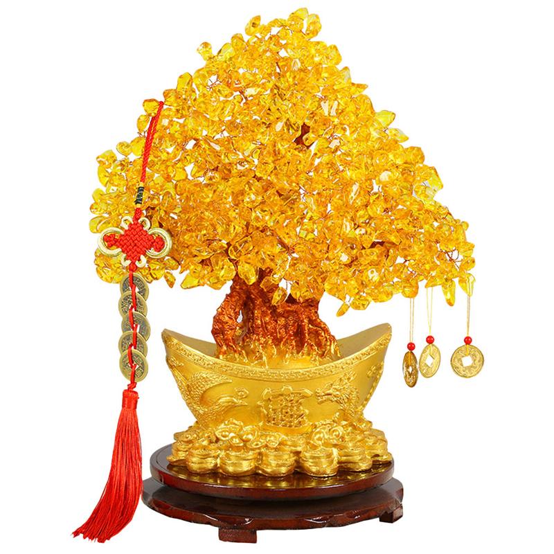 Hiasan Meja Pokok Wang Macrocarpa, Hiasan Citrine, Bonsai, Feng Shui ...