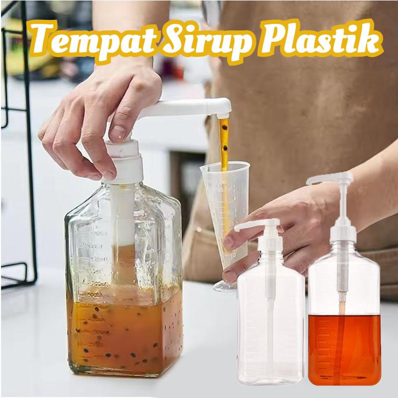 1600ML Botol Plastik Tutup Pump Syrup Pompa Tempat Sirup Sugar Botol ...