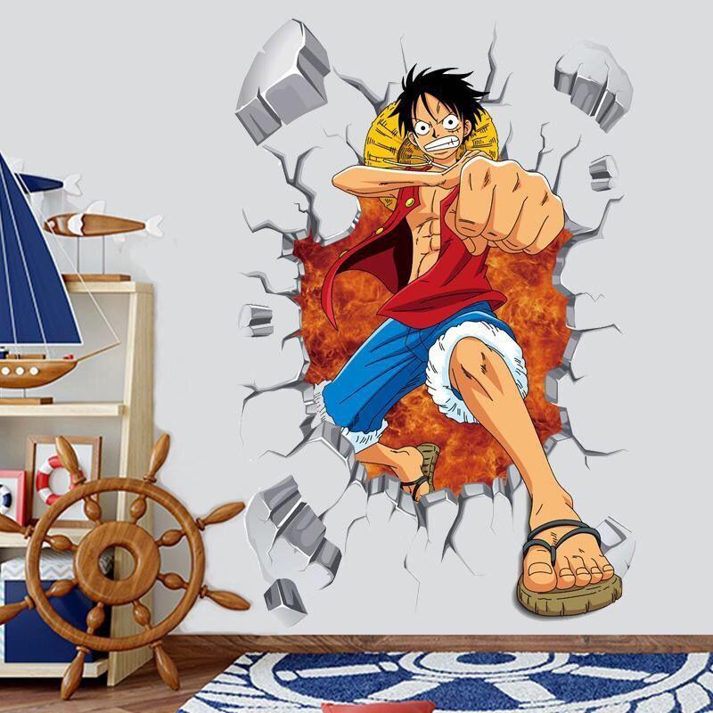 Pelekat Dinding, Tiga Dimensi 3D, Reka Bentuk One Piece dan Luffy ...