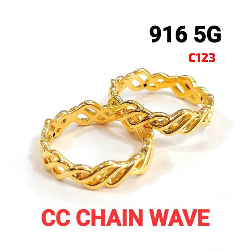 Wing Sing 5G Cincin Chain Wave Emas 916 / 916 Gold 5D Fesyen - TikTok ...