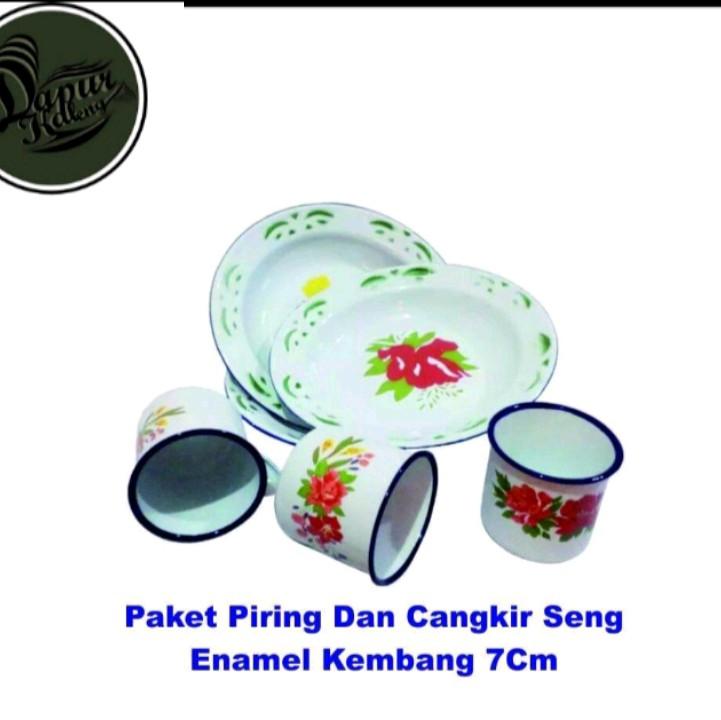 PAKET 3 PIRING DAN 3 CANGKIR KEMBANG - Shop | Tokopedia