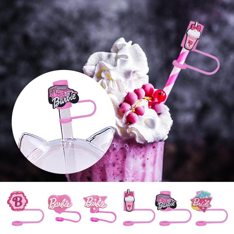 Straw Kartun Barbie, Getah Lembut, Penutup Kalis Habuk, Aksesori ...