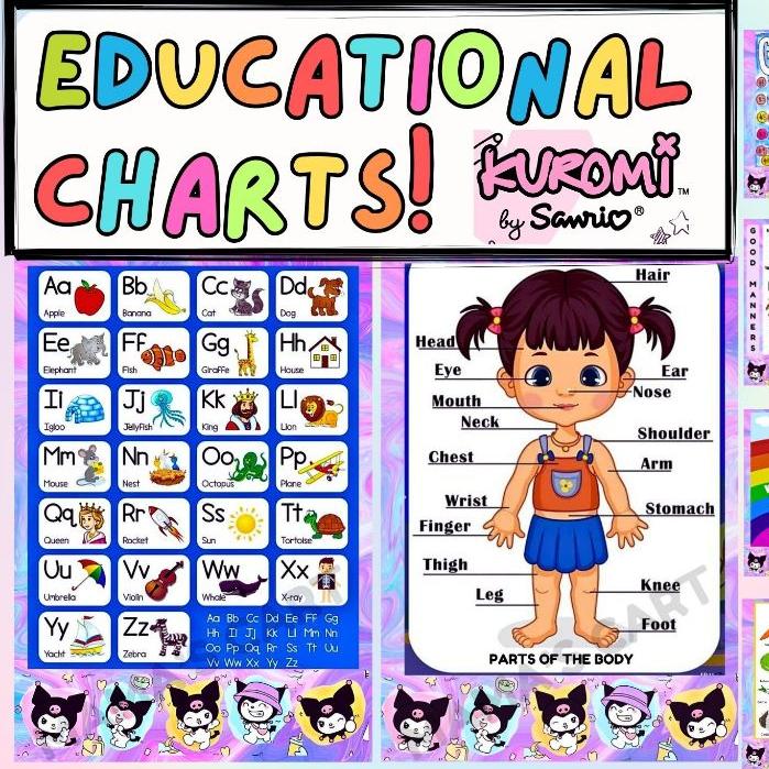 KUROMI EDUCATIONAL CHARTS A4 SIZE LAMINATED FOR KIDS ALPHABE - TikTok ...