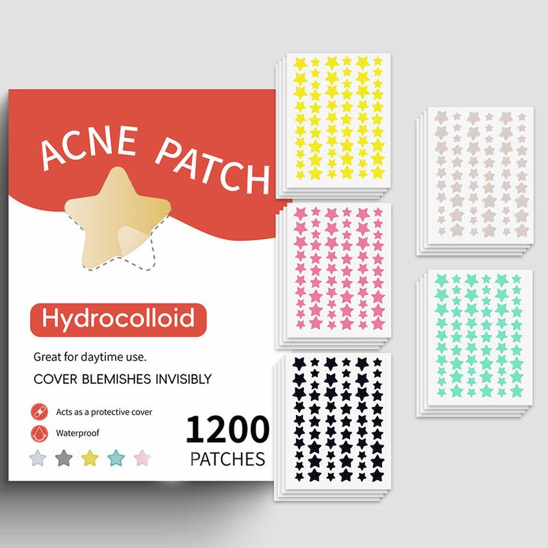 1200pcs Hydrocolloid Colorful Star Pimple Acne Patch Mild Non ...