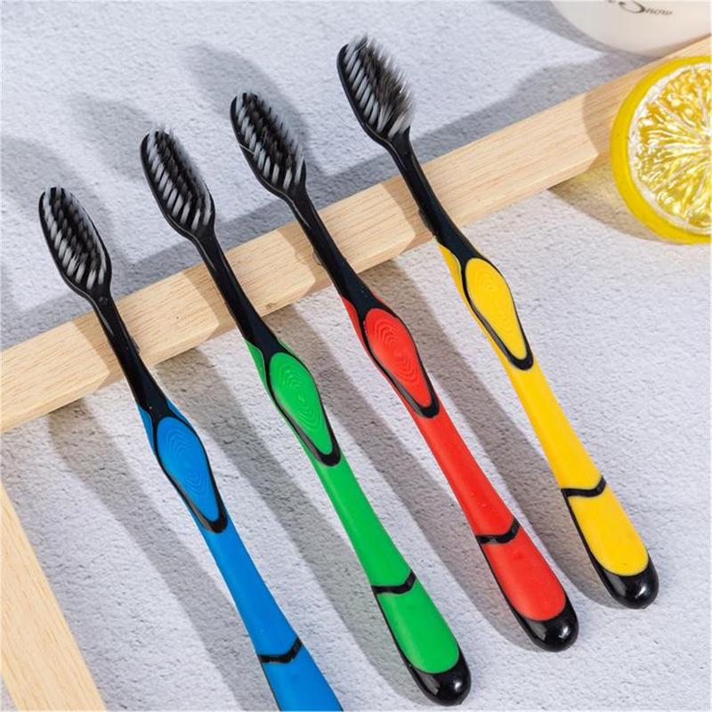 Eco-friendly bamboo charcoal single head soft bristle toothbrush ...