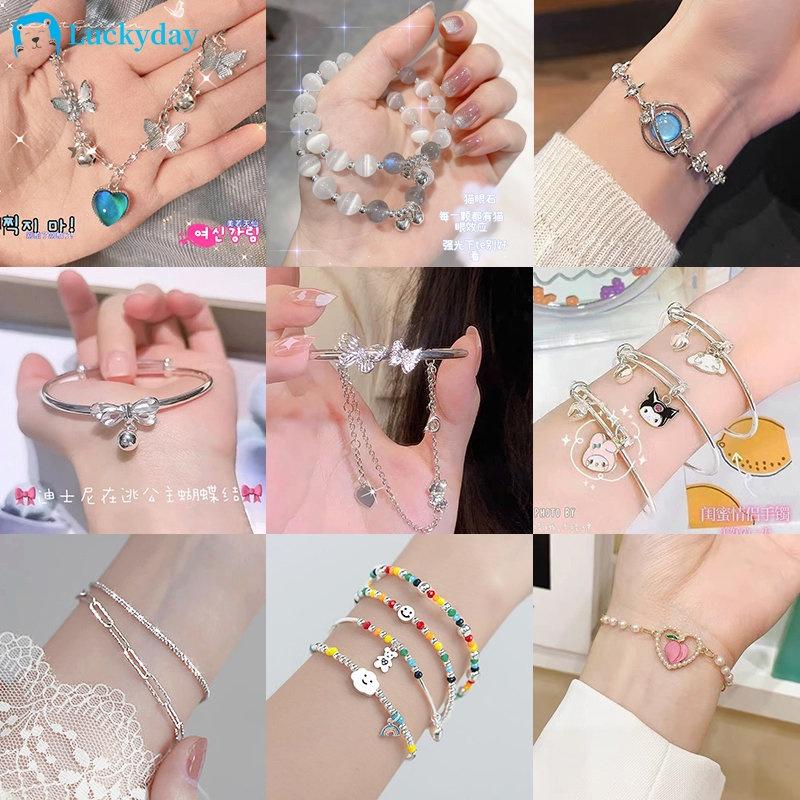 Gelang Loceng Jed, untuk Wanita, Rekaan Comel, Rama-rama, Hati, Mutiara ...
