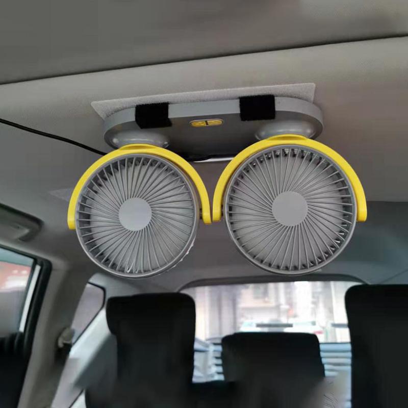5V Double Headed Car Fan for All Vehicle Type 360 Degree Rotation ...