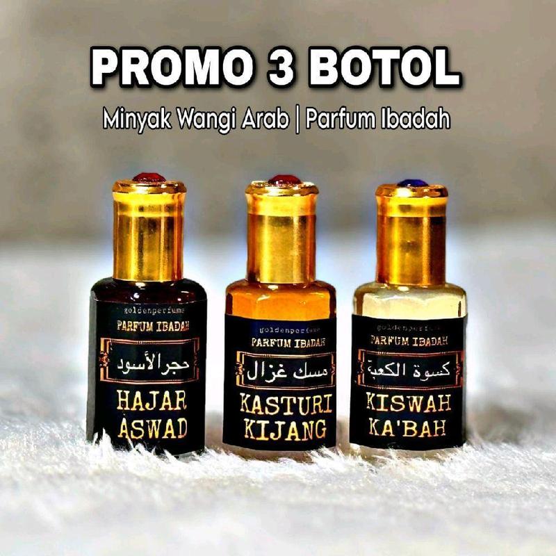 PROMO 3 BOTOL Parfum Arab 12 ML, Parfum Sholat non Alkohol || Minyak ...