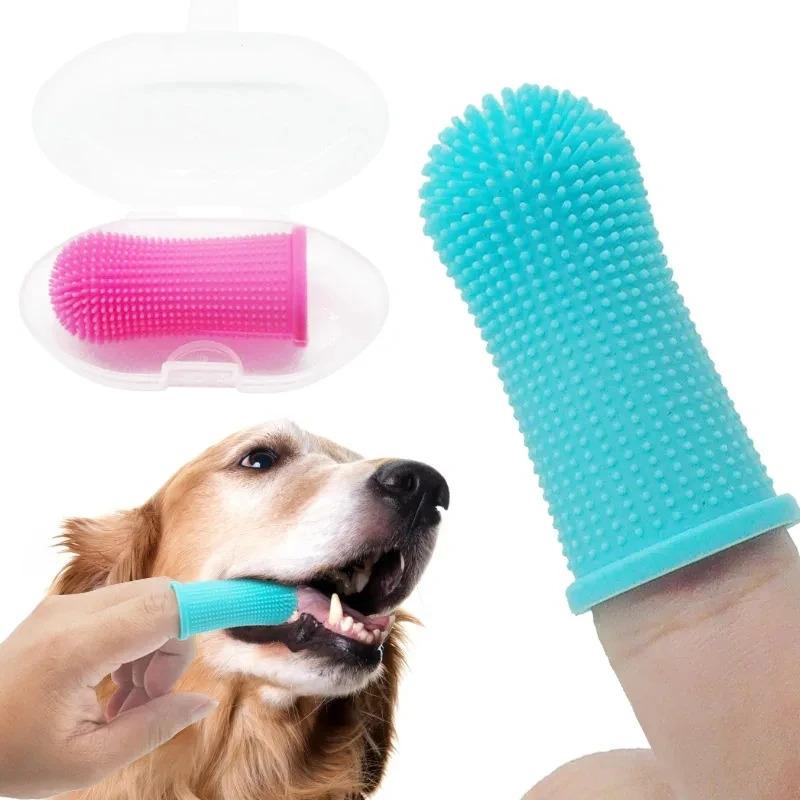 Dog Super Soft Pet Finger Toothbrush Teeth Cleaning Bad Breath - TikTok ...