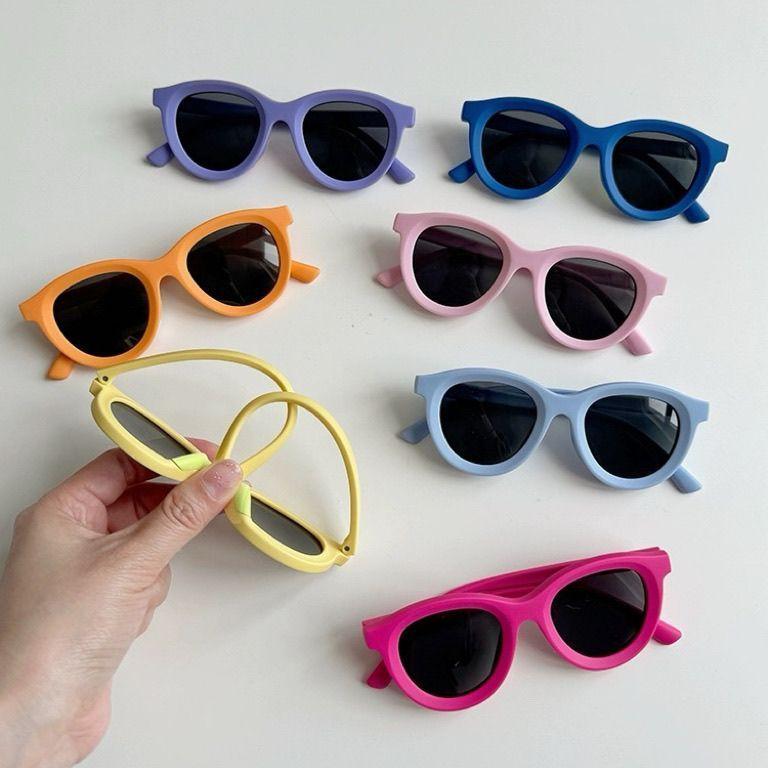 Solid Color Baby Soft Silicone Sun Protection Sunglasses Korean ...