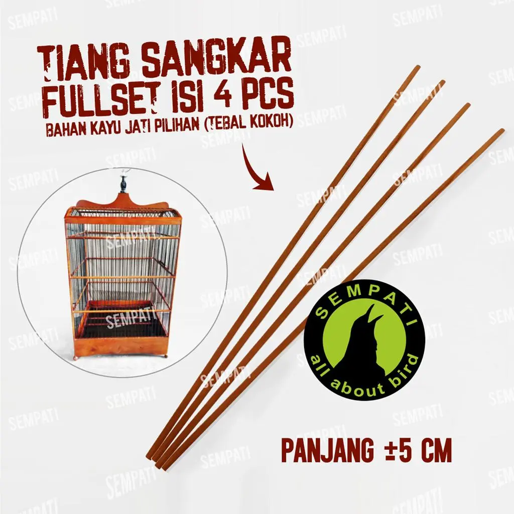SEMPATI Tiang Sangkar Kotak Kayu Polos Tiang Sudut Kandang Burung Bahan ...