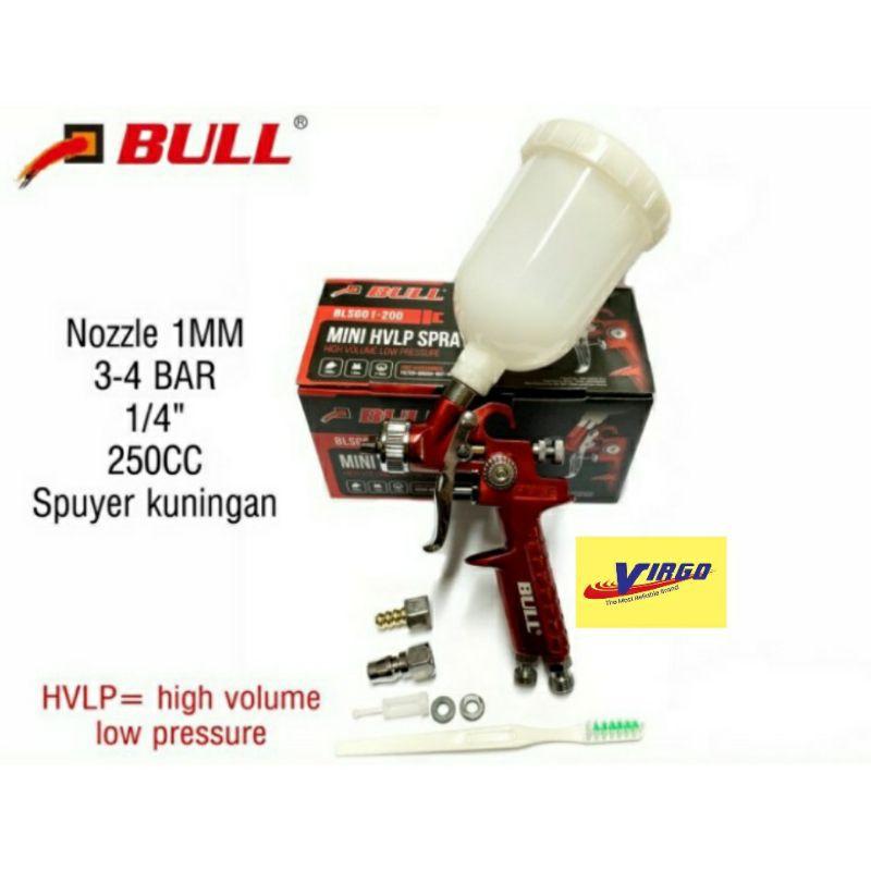 BULL AIR SPRAY GUN ANGIN GUN CAT TABUNG ATAS HVLP - Shop | Tokopedia