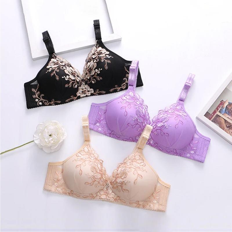 Push Up Bras Women Underwear Floral Print Adjustable Lingerie Lenceria ...