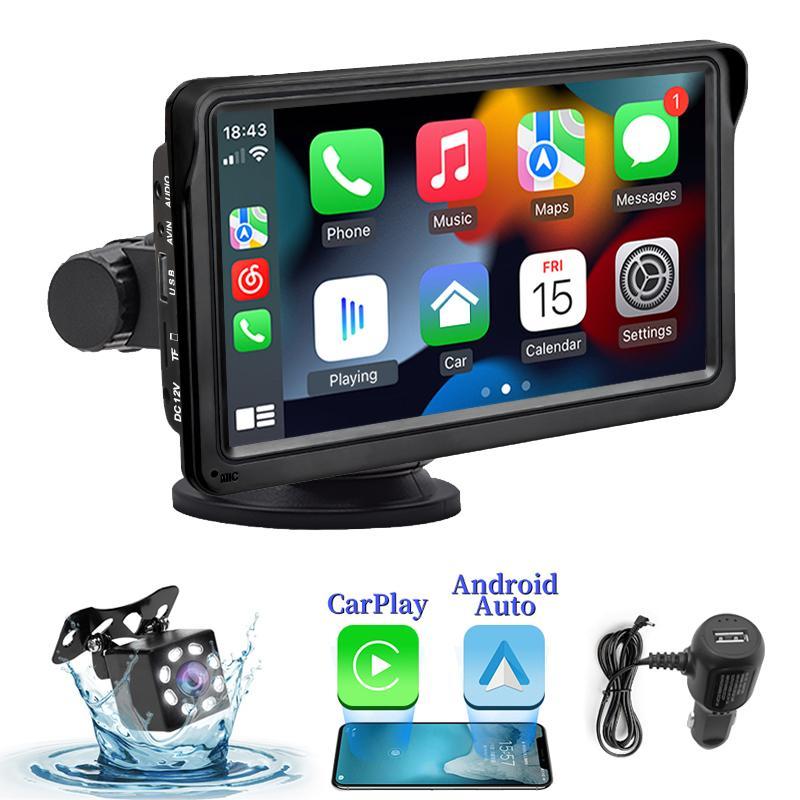 7 Inch Wireless Car Player, Portable Car Player with Waterproof Rear ...