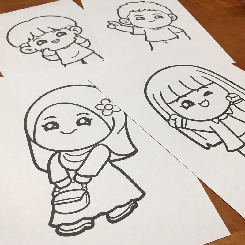 Boy and Girl Coloring Pages Set 1｜Kertas Mewarna Budak Lelak - TikTok ...