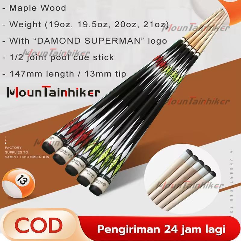 Cue Stick BIlliard Diamond 13mm Maple - Red stik billiar bilyar - Shop ...