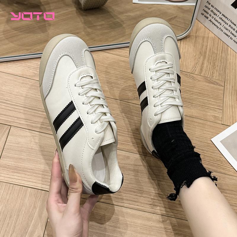YOTO Lace Up Athletics Rubber Shoes Casual Sneakers Low Top Women ...