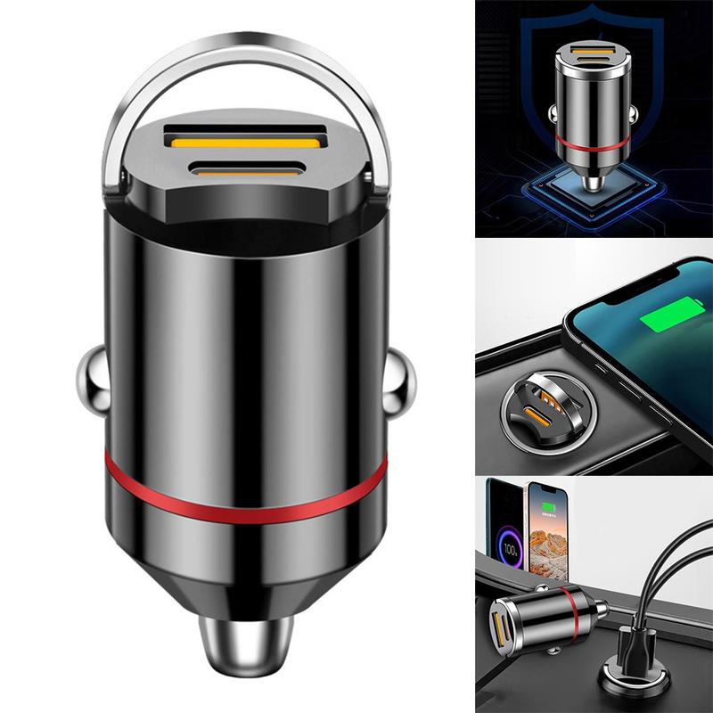 1pc USB Pull-Ring Invisible Car Charger PD30W QC3.0 -USB Phone - TikTok ...
