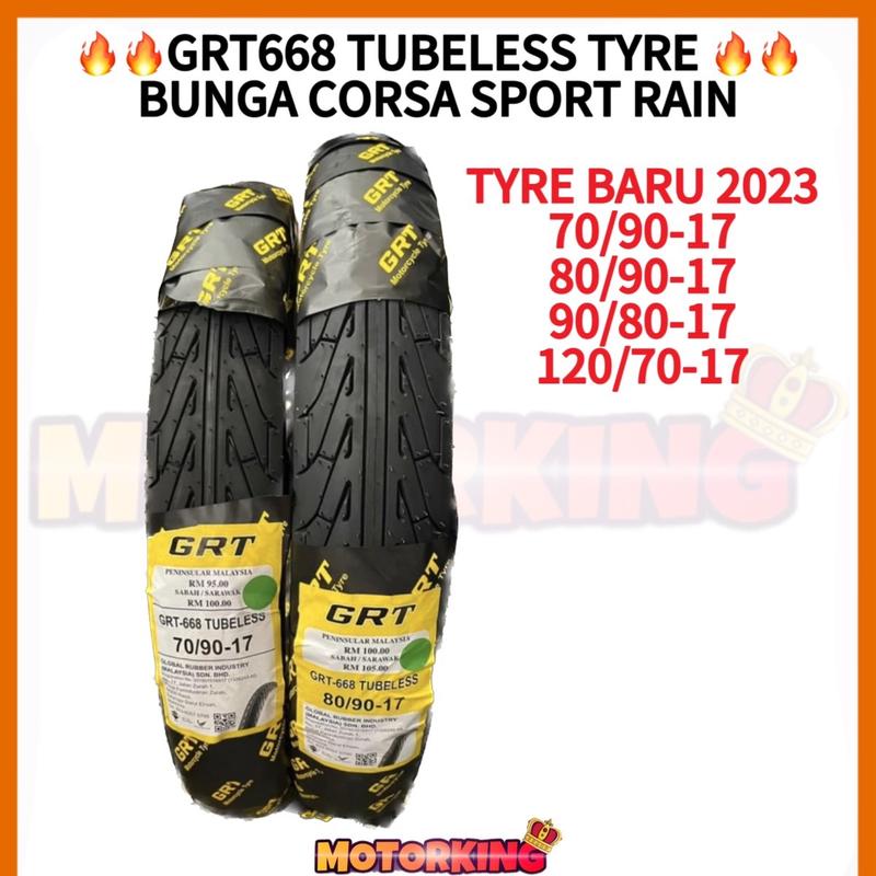*TERMURAH* TYRE GRT 668 TUBELESS TYRE BUNGA CORSA SPORT RAIN - TikTok ...