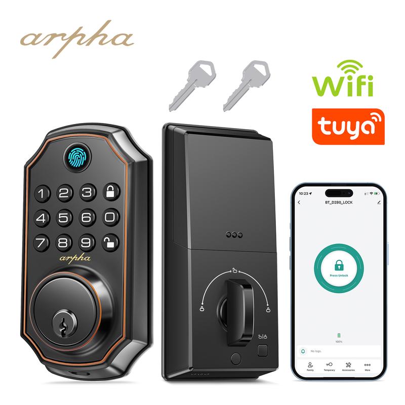 ARPHA D280 Smart Fingerprint Door Lock, Keyless Entry Door Lock, - TikTok Shop