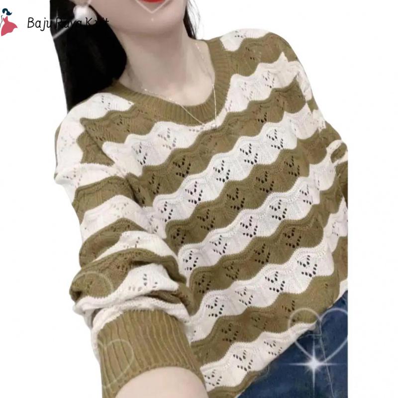 MalaysiaFashion2025 【TikTok Viral】Sweater Leher Bulat Berongga ...
