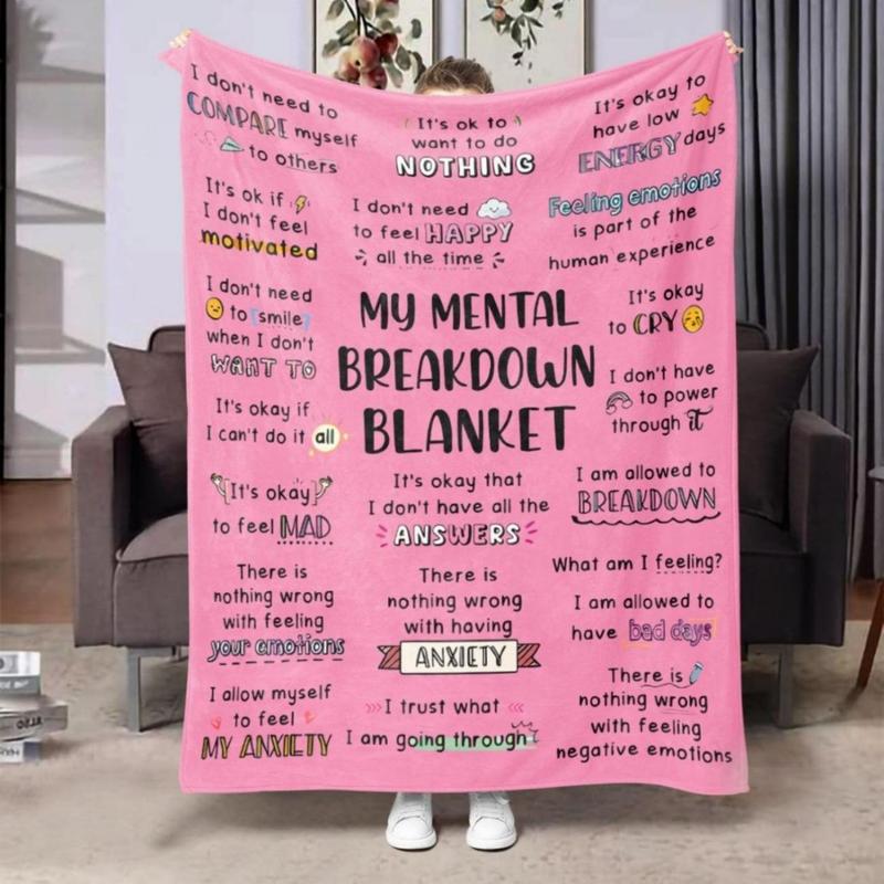 Soft Funny Throw Blanket Cozy Contemporary Pink Flannel My Mental ...