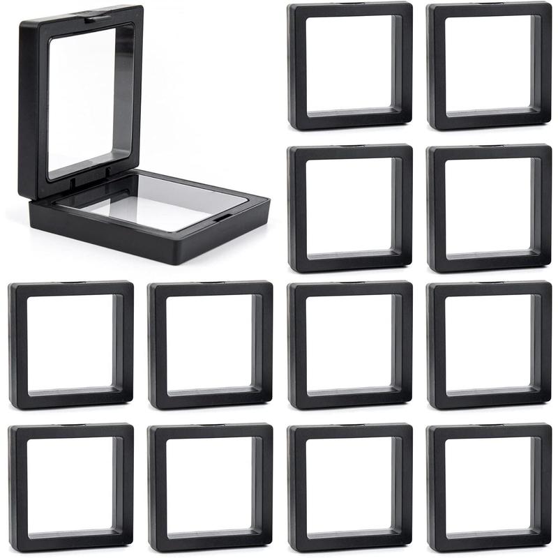 , 20 Pack Black 3D Floating Frame Display Case Challenge 2.8x2.8x0.8 ...