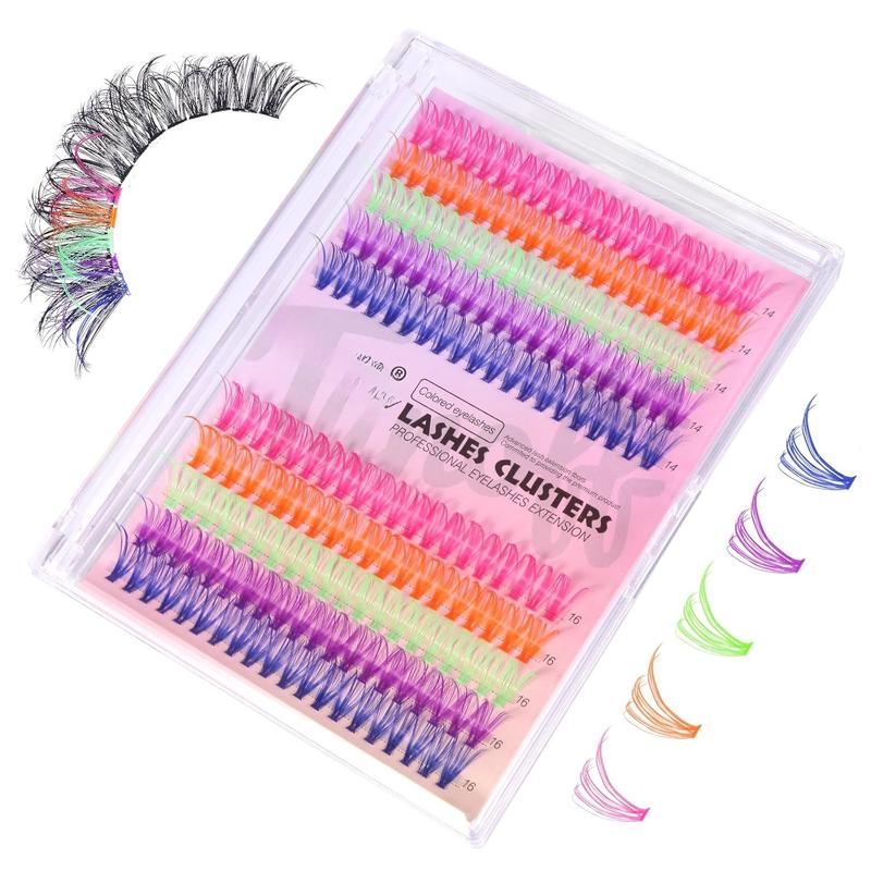 Colour Lash Extension Kit DIY200 pcs Colored Lash Clusters.14-16 ...