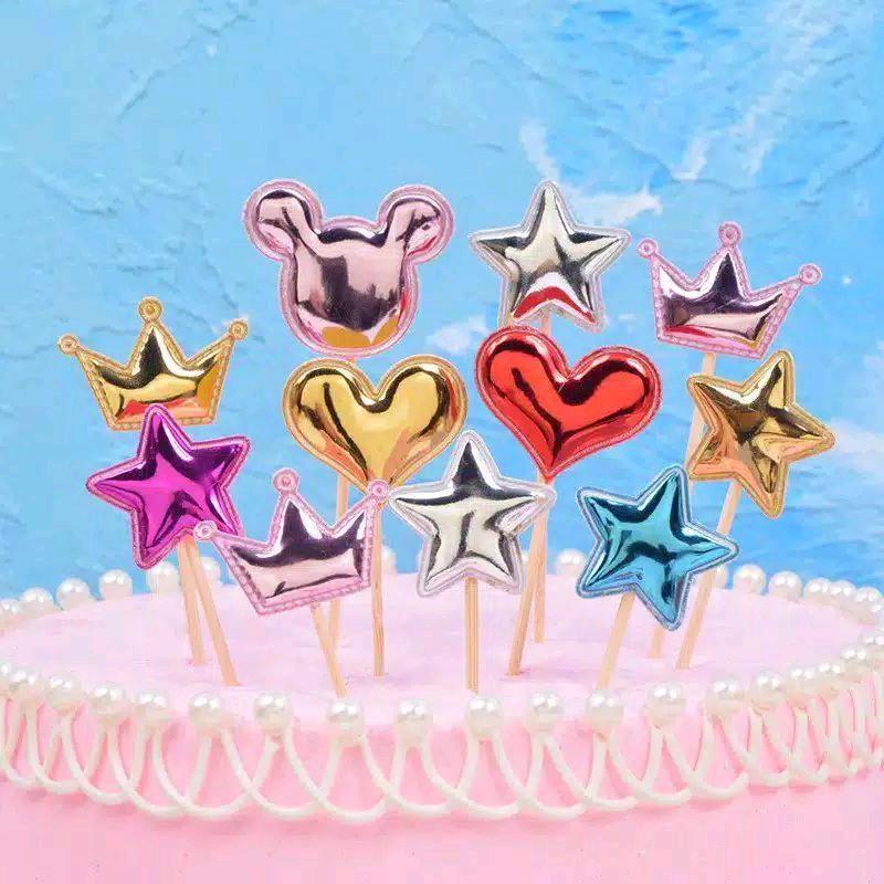 Cake Topper Bintang Dan Mahkota isi 5 Hiasan Kue - Shop | Tokopedia
