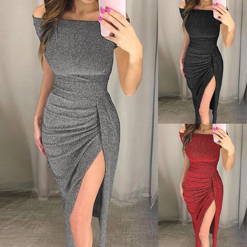 Gaun Bodycon, Kionjug, Luar Bahu, Berkilat, Sesuai untuk Musim - TikTok ...