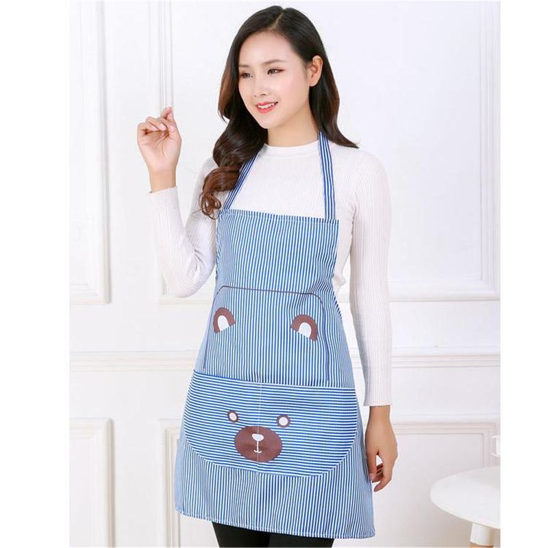 Apron Bercetak Beruang, Comel, Apron Memasak Gantung Leher, Apron ...