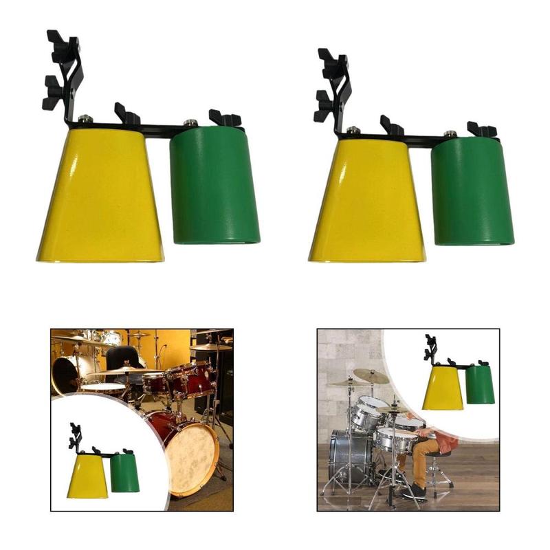 Bicolor Cowbell Double Mounted Bell Musical Instrument Practical ...